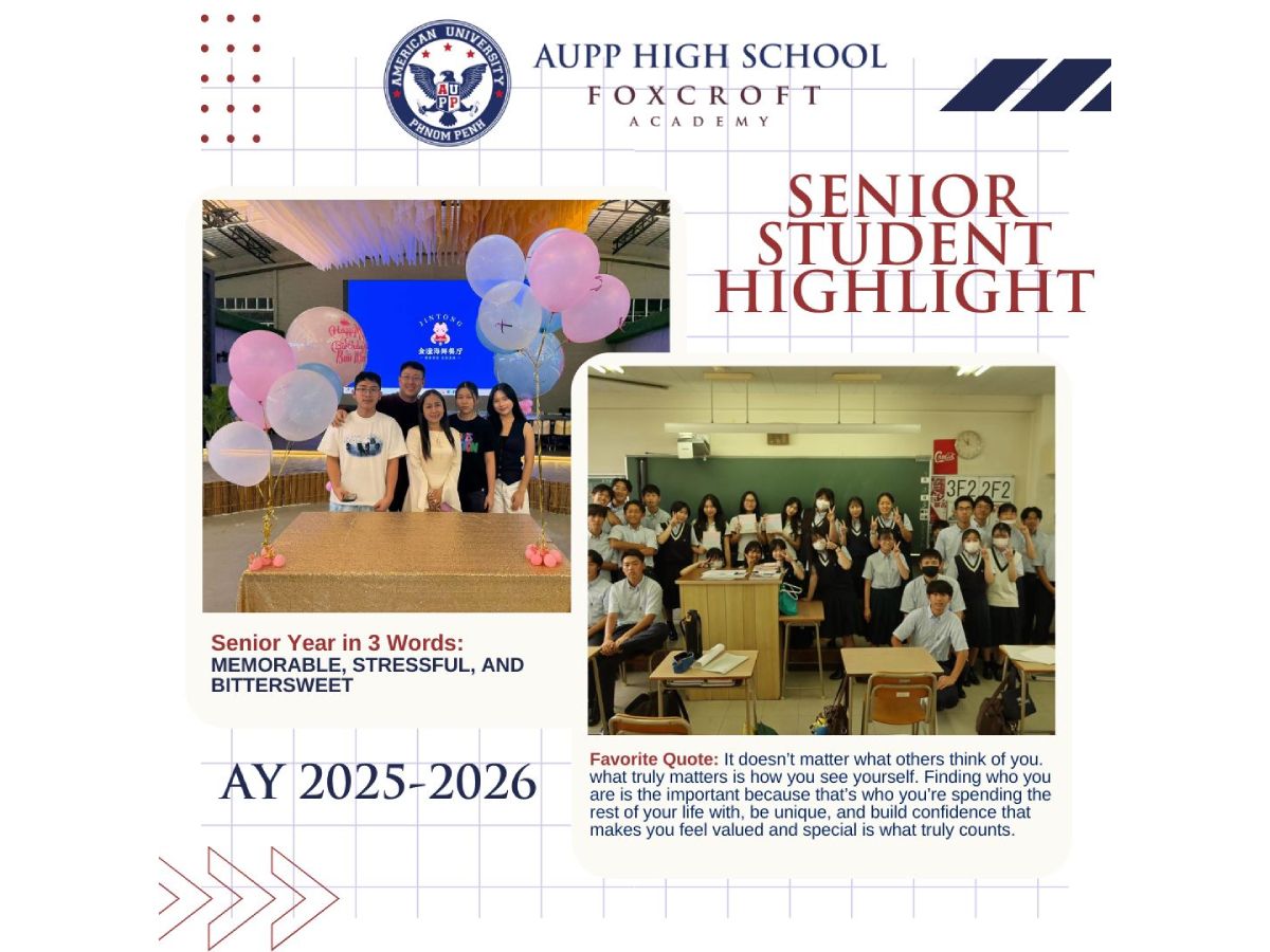 Senior Student Highlight: Hok Yiwen | AUPPHS-FA